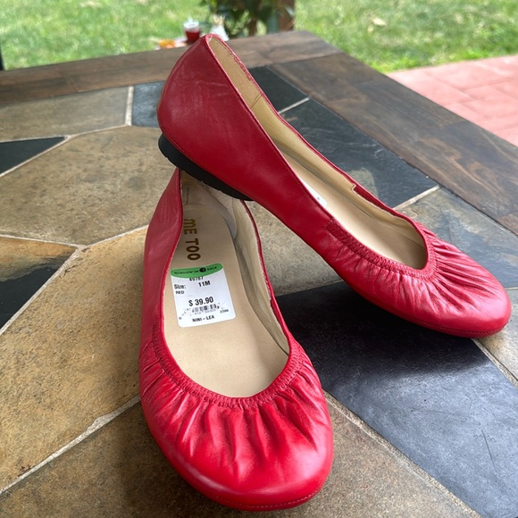 me too | Shoes | Me Too Flats Red Leather Comfort Shoes Ballet 1 New ...